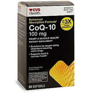 Cvs Health Enhanced Absorption Coq10, 100 Mg, 60 Softgels, Exp: 11/2023 ...