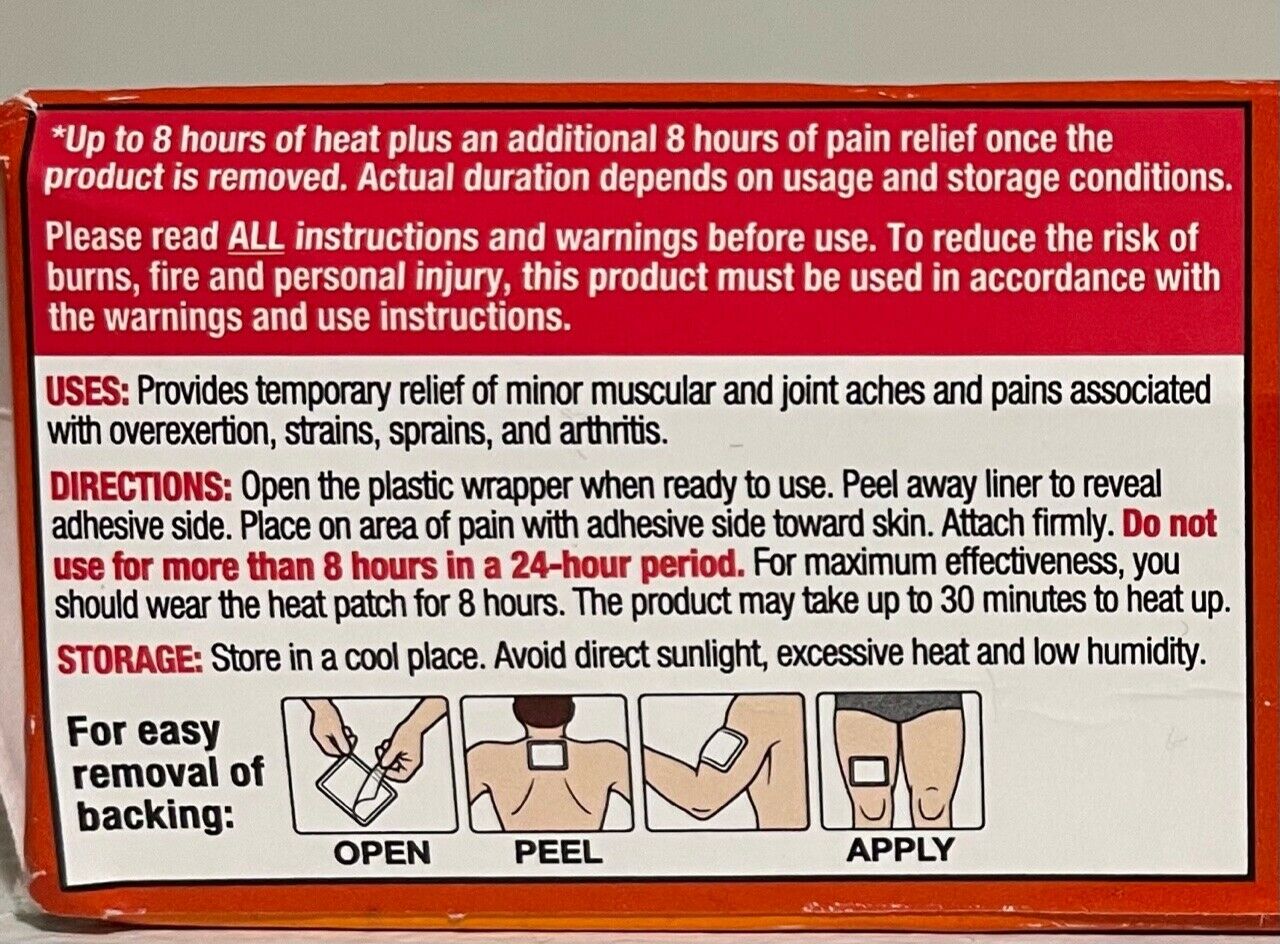 Cvs Health Direct-to-skin Heat Therapy Patches, Small, 4 Heated Patches ...