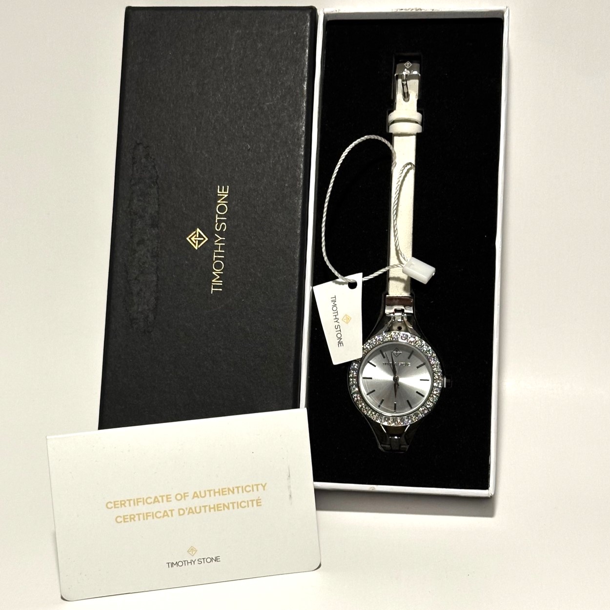 Timothy Stone Joliet White Vegan Leather Watch *imperfect Box ...
