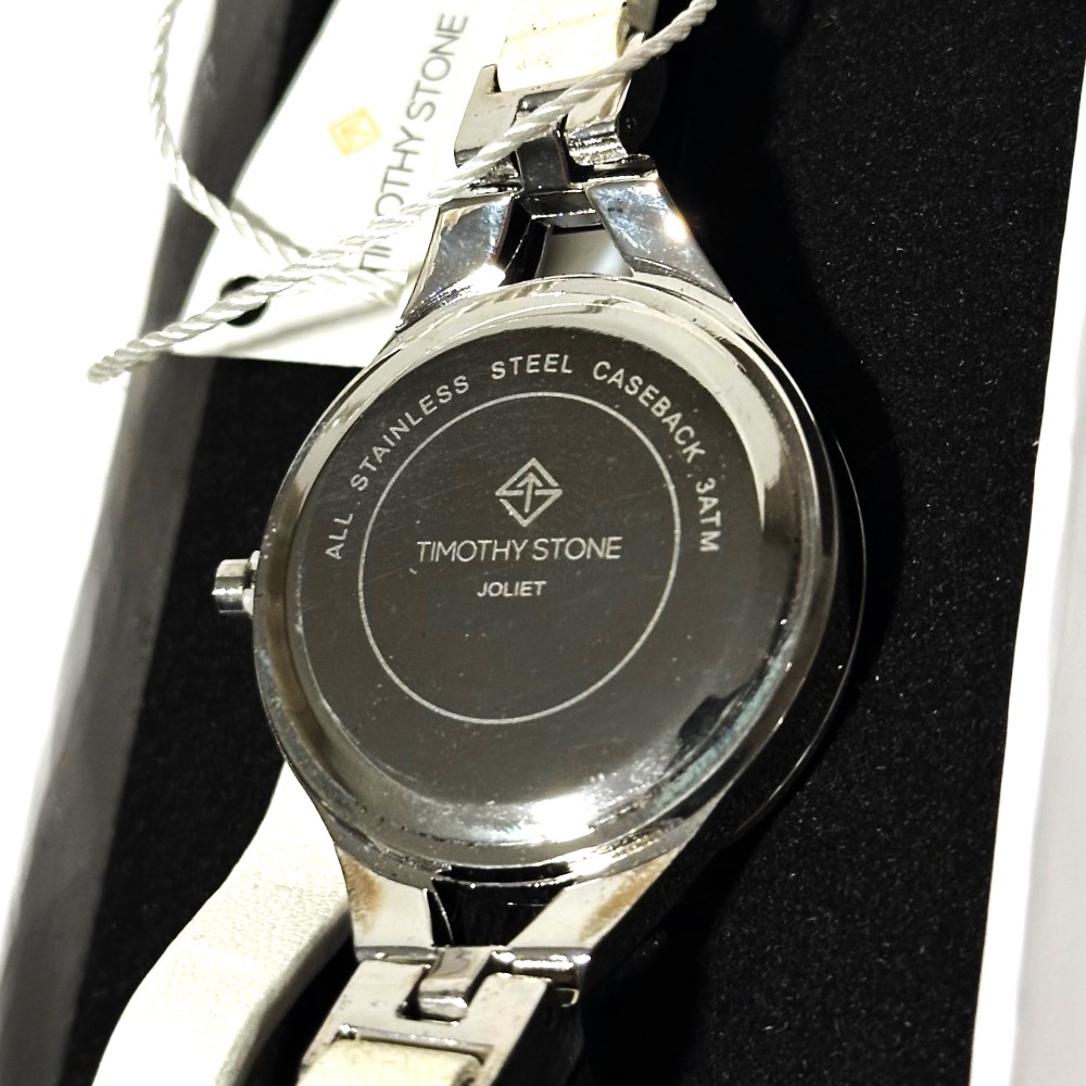 Timothy Stone Joliet White Vegan Leather Watch *imperfect Box ...