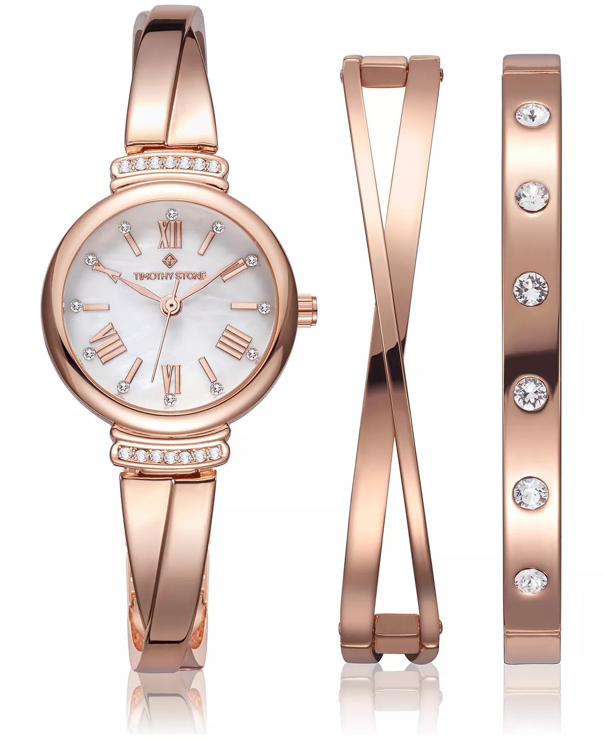 Timothy Stone Legato Rose Gold-tone Watch And Bracelet Gift Set ...
