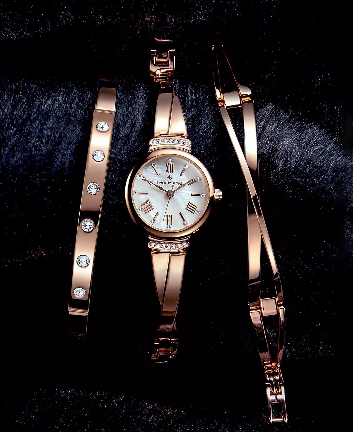 Timothy Stone Legato Rose Gold-tone Watch And Bracelet Gift Set ...