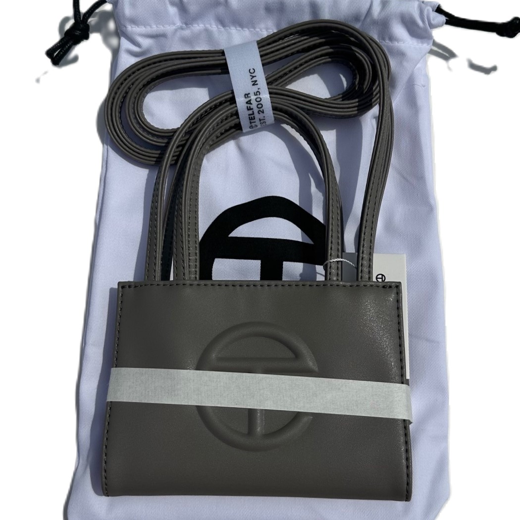 Telfar Small Gray Shopping Bag Double Strap Crossbody Vegan Leather ...